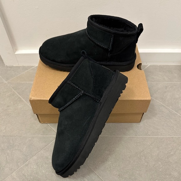 UGG | Shoes | Ugg Ultra Mini Boots Black 7 Nib | Poshmark